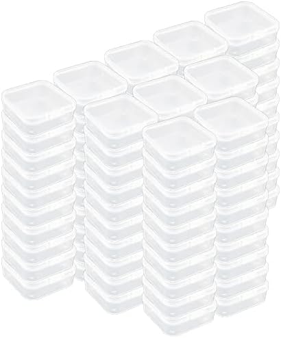 Amazon.com: Goodma 100 Pieces Square Empty Mini Clear Plastic Organizer ...
