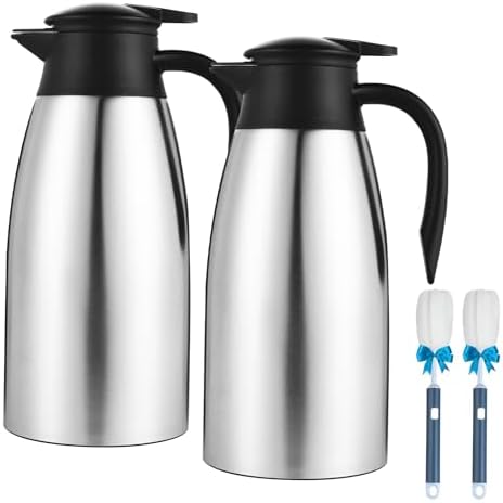Amazon.com: ximrirals 2 pack 68oz Thermal Coffee Carafe, Stainless Steel Double Walled Vacuum ...