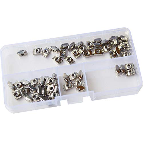 60pcs 2020 Series European Aluminum Extrusions Slim T Nuts Metric ...