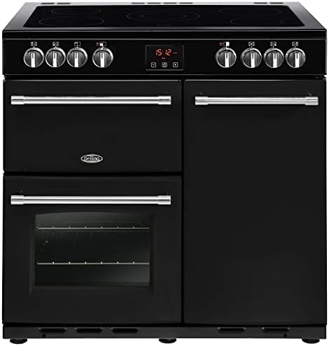 Belling Farmhouse 90E 90cm Electric Range Cooker - Black : Amazon.co.uk ...
