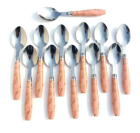 Buy Stainless Steel Premium Marble Ceramic Design Spoon Set, Table ...