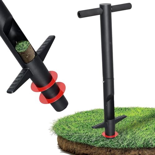 Bulb Planter Tool - 34" Long Handle Sod Plugger Lawn Plug Digger,Auto ...