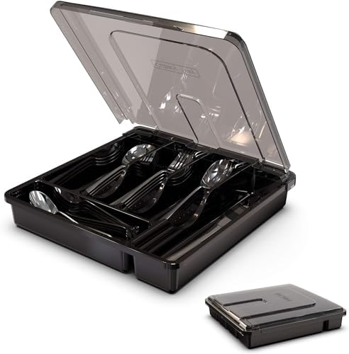 Amazon.com: Lifewit Silverware Organizer with Lid, Covered Utensil Tray ...