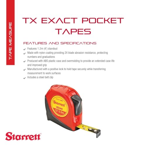 Snapklik.com : Starrett Exact Retractable Imperial/Metric Pocket Tape ...