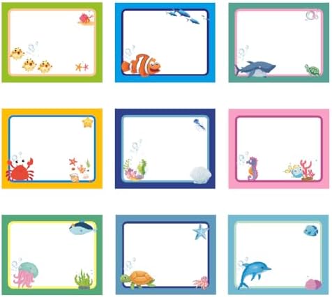 Amazon.com : YEAHBEAR 90pcs Ocean Sea Animal Name Tag Labels Stickers ...