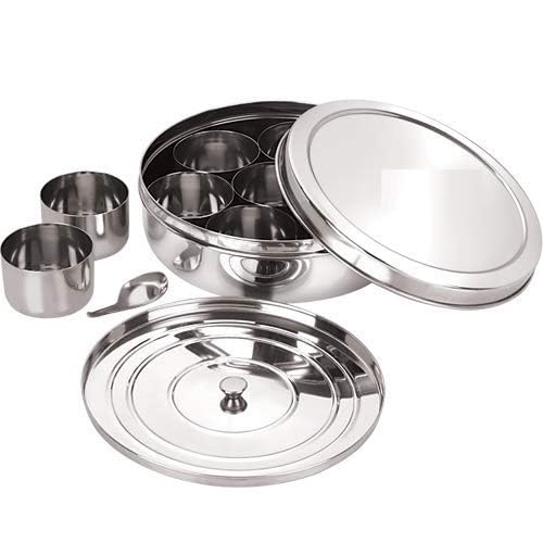 Buy INstafun 7 in 1 Spice Box Round Stainless Steel stylish, Extra ...