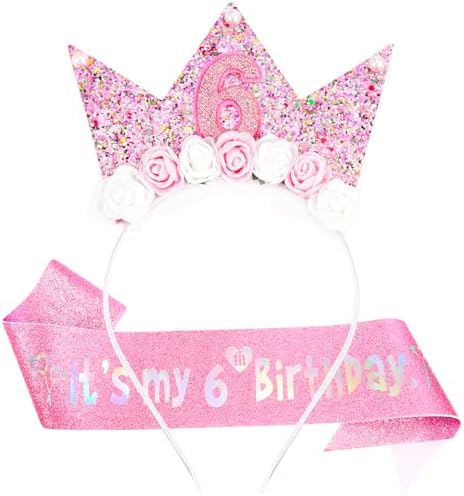 Amazon.com : Vovii 6th Birthday Decorations for Girls, Birthday Girl ...