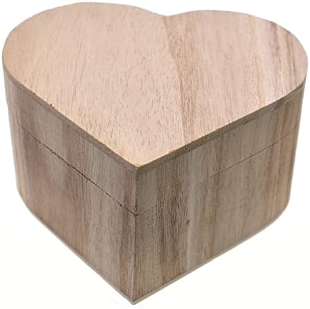 Amazon.com: Heart Shape Unfinished Wood Box for DIY Art Handmade Craft ...