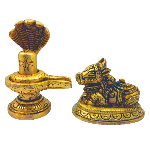 Buy Subhekshana Metals Brass God Shivling with Nandi Idol for Pooja ...