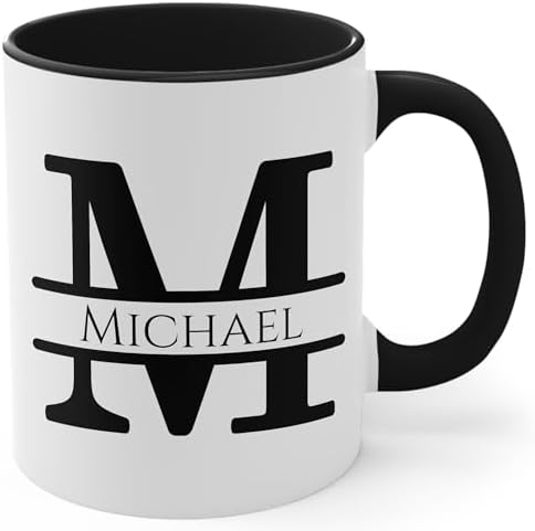 Amazon.com: Personalized Monogram Coffee Mug, Initial Letter M ...