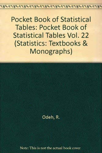 Buy Pocket Book of Statistical Tables (Statistics: Textbooks ...