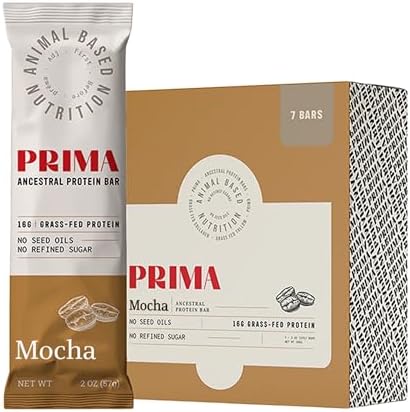 Amazon.com : PRIMA ANCESTRAL PROTEIN BAR Grass Fed Protein Bars, 7 Pack ...