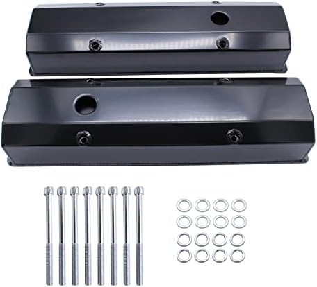 Amazon.com: Tall Valve Covers 1/4" Billet Rail Black Compatible for SBC ...