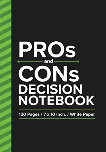 Pros & Cons Decision Notebook : Decision Making List Pad notebook 7 x ...