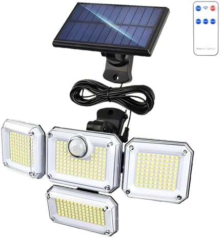 Geminilite Solar Lights Outdoor 333 LEDs Wide Angle Solar Spot Lights ...