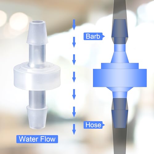Snapklik.com : PAGOW 1/4 Inch Check Valve, 4 Packs 6mm One-Way Barb ...
