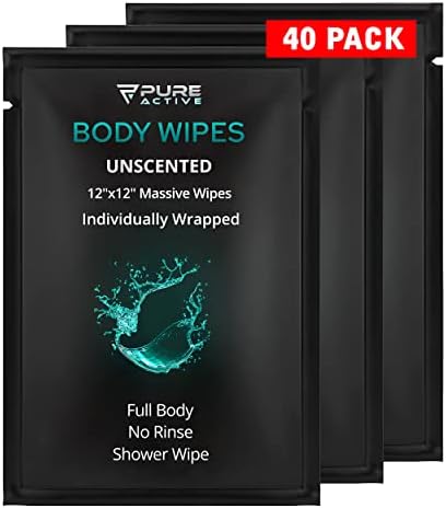 Amazon.com: Shower Body Wipes 12"x12", 40 Individually Wrapped Personal ...