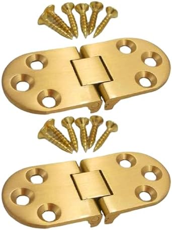 SHRJ 4 Pcs Brass Butler Tray Hinge Round Edge, 180 Degree Folding Flip ...