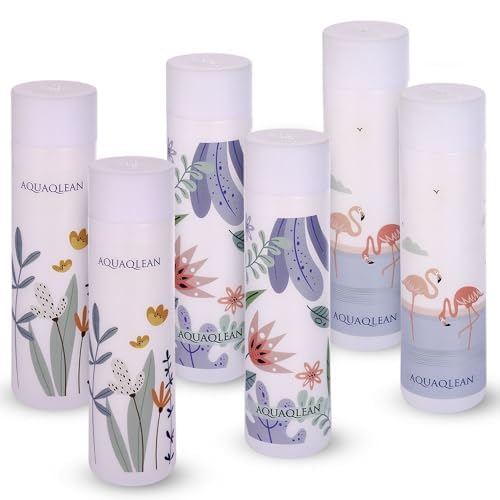 AQUAWARE Frosty Plastic Food Grade Fridge Round Multi IML Water Bottle Gift Set(6 pieces,White ...