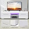 Amazon.com: HOMMPA LED TV Stand for 59 inch TVs White LED Entertainment ...