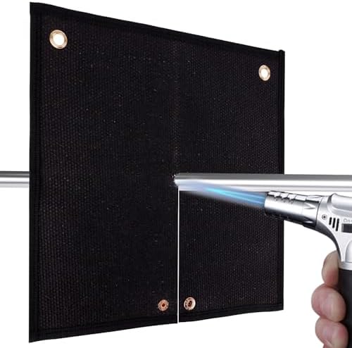 11.8x11.8 Inch Welding Blanket Fireproof, Hangable Heat Shield Mat 1800 ...