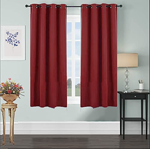 Buy Beclina Blackout Window Curtains (5ft, Maroon, Pack of 2) | Triple ...
