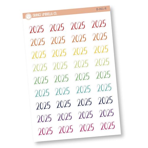 Amazon.com: 2025 Year Stickers, Mini Year Stickers, Color Print Planner ...
