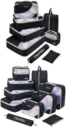 Amazon.com | OlarHike 18 Set Packing Cubes for Travel, Luggage ...