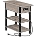 Amazon.com: HOOBRO End Table with Charging Station, Flip Top Side Table with USB Ports, Narrow ...