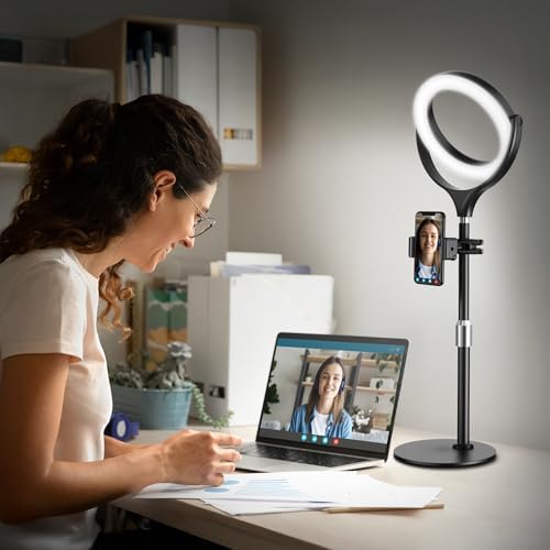 5" Desk Ring Light with Stand, LED Ring Light for Laptop Monitor, Video ...
