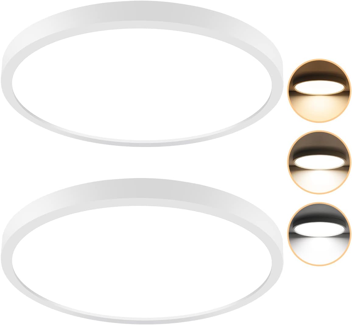 ceshu 9 Inch 28W LED Flush Mount Ceiling Light, 2 Pack Ceiling Lights ...