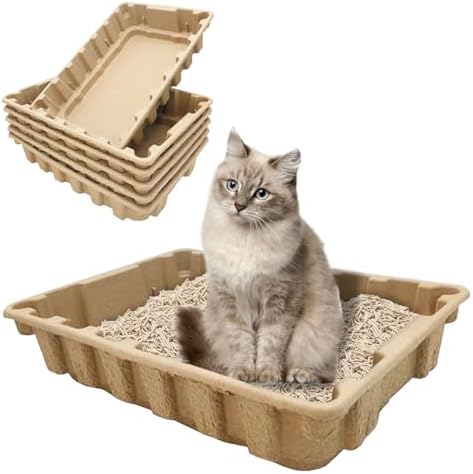 Amazon.com : Hamiledyi 6pcs Disposable Cat Litter Box 17.9" L x 12.4" W ...