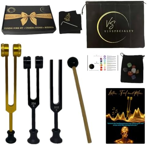 Amazon.com: Solfeggio Tuning Forks Set - 9 Multicolored Tuning Forks ...
