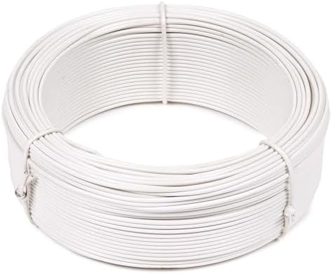 Fil de Fer Métal Plastifié Blanc 1.3mm Bobinot 50m : Amazon.fr: Jardin