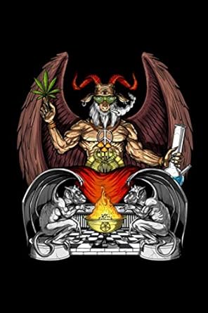 Stoner Notebook: Baphomet Hippie Stoner Smoking Weed Psychedelic ...