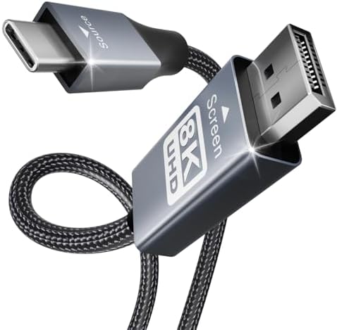 Amazon.com: WJESOG DisplayPort to USB C Cable 6.6ft 4K@60Hz with USB ...