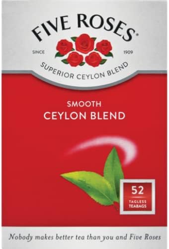 Amazon.com : Five Roses Ceylon - 102 Tagless Teabags, (Pack of 1 ...