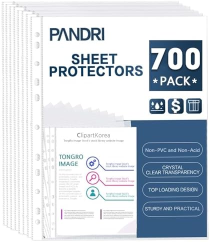 Amazon.com : Sheet Protectors, PANDRI 700 Pack Clear Heavy Duty Plastic ...