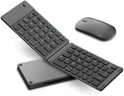 Amazon.com: Foldable Keyboard and Mouse, EDJO Folding Wireless Keyboard ...