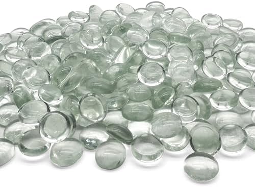 Oiiurly Glass Pebbles 900g Approx.230 pcs Glass Beads for Vases Flat ...