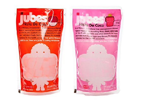 Amazon.com: Jubes Combo Pack: 1 Nata De Coco Strawberry & 1 Nata De ...