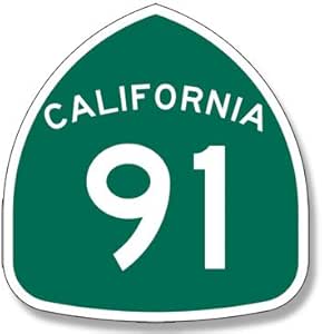 Amazon.com: California Route 91 Sign Shaped Sticker (highway la los ...