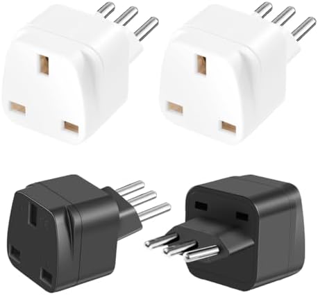 4 Pack Italy Plug Adapter UK to Italy Plug Adapter UK to 3 pin Italy ...