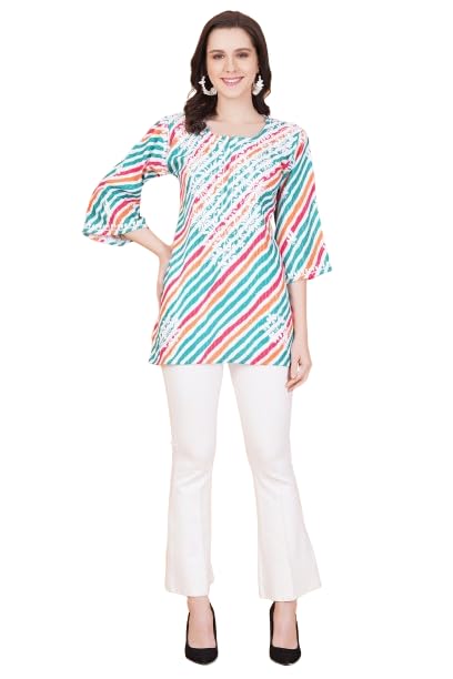 Buy Sufiza Lifestyle Chikankari Multi Color Katha Cotton Leheriya ...