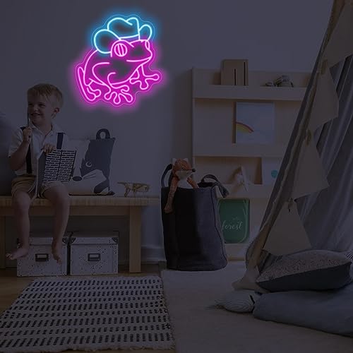 Cowboy Frog Neon Sign for Wall Decor Frog with Cowboy Hat Led Neon ...