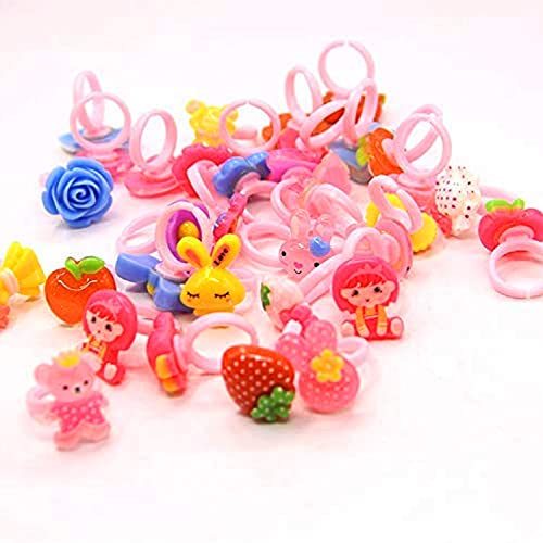 GoMerryKids Kid's Plastic Assorted Cartoon Shaped Finger Rings (Random ...