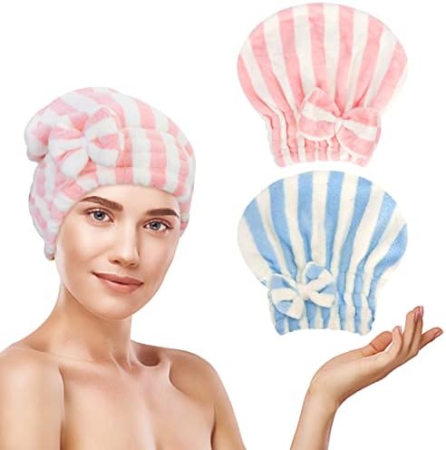 Amazon.com: Songaa Microfiber Hair Drying Towels 2 Pack, Head Towels ...