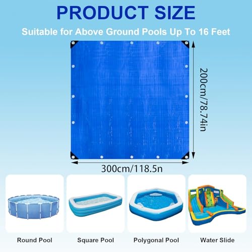 Double Sided Pool Liner, Square Pool Mats, Swimming Pool Tarps Ground ...