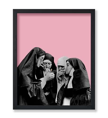 Amazon.com: Monem Art Smoking Nuns Poster - Retro Nuns Smoking Print ...