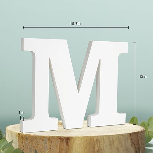 Snapklik.com : 12 Inch White Wood Letters, Large Unfinished Wooden ...